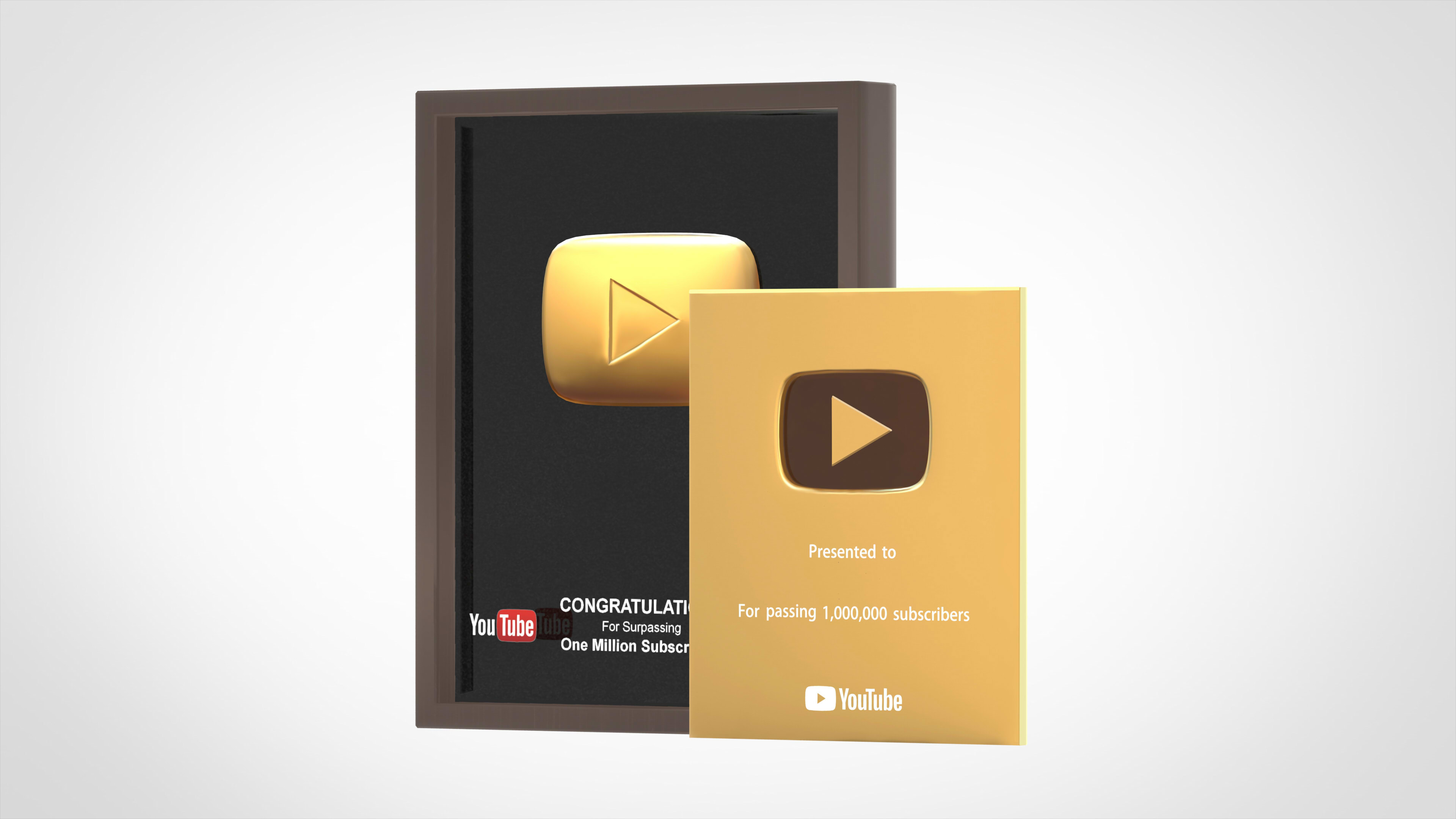 3D youtube gold play button - TurboSquid 1538281