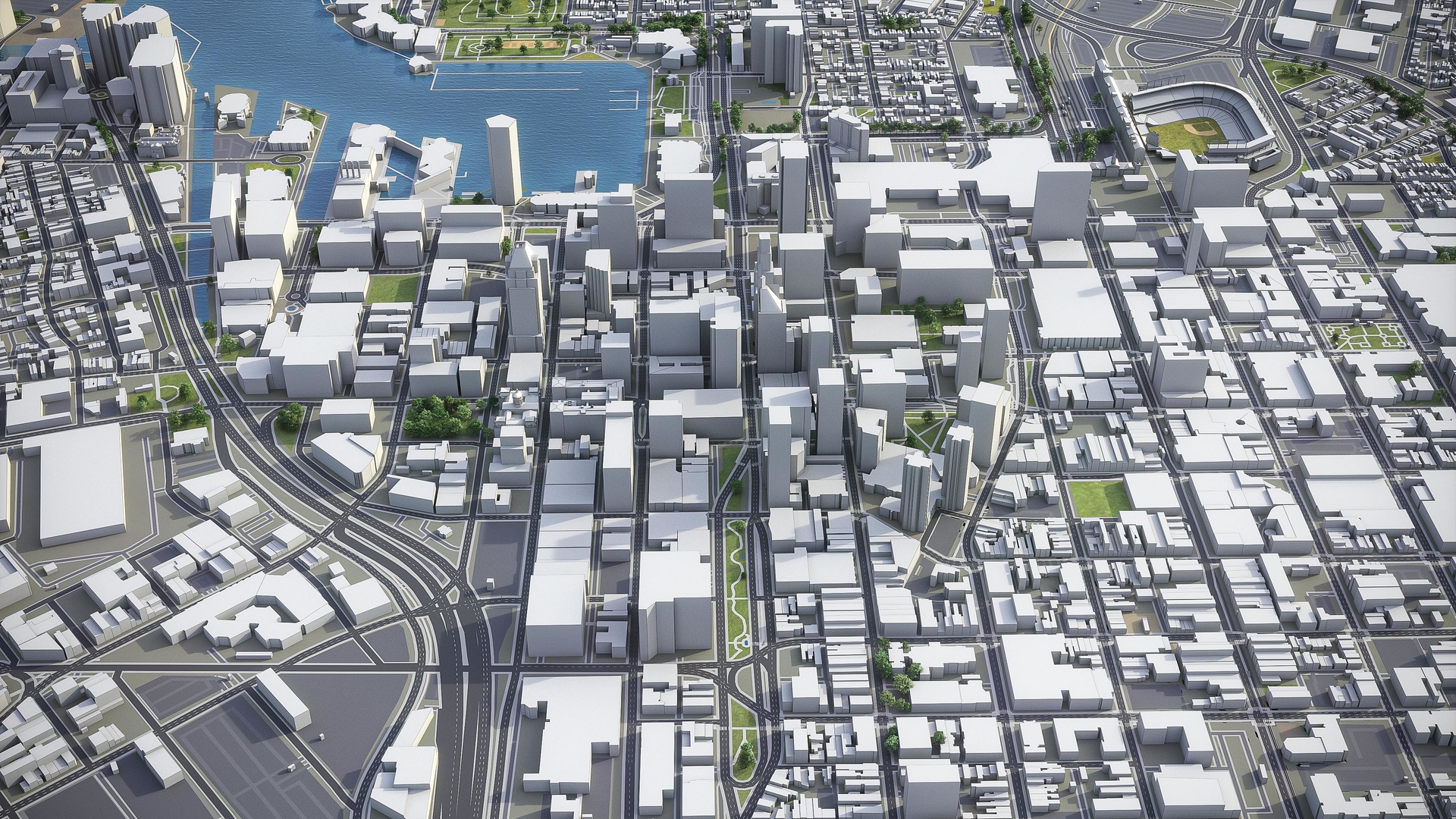 3D city baltimore surrounding area model - TurboSquid 1403410