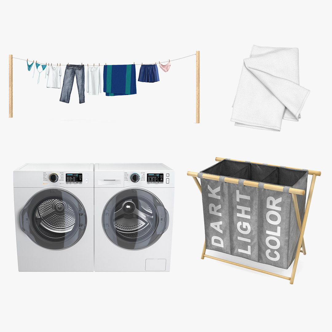 3D laundry 3 drying model - TurboSquid 1538997