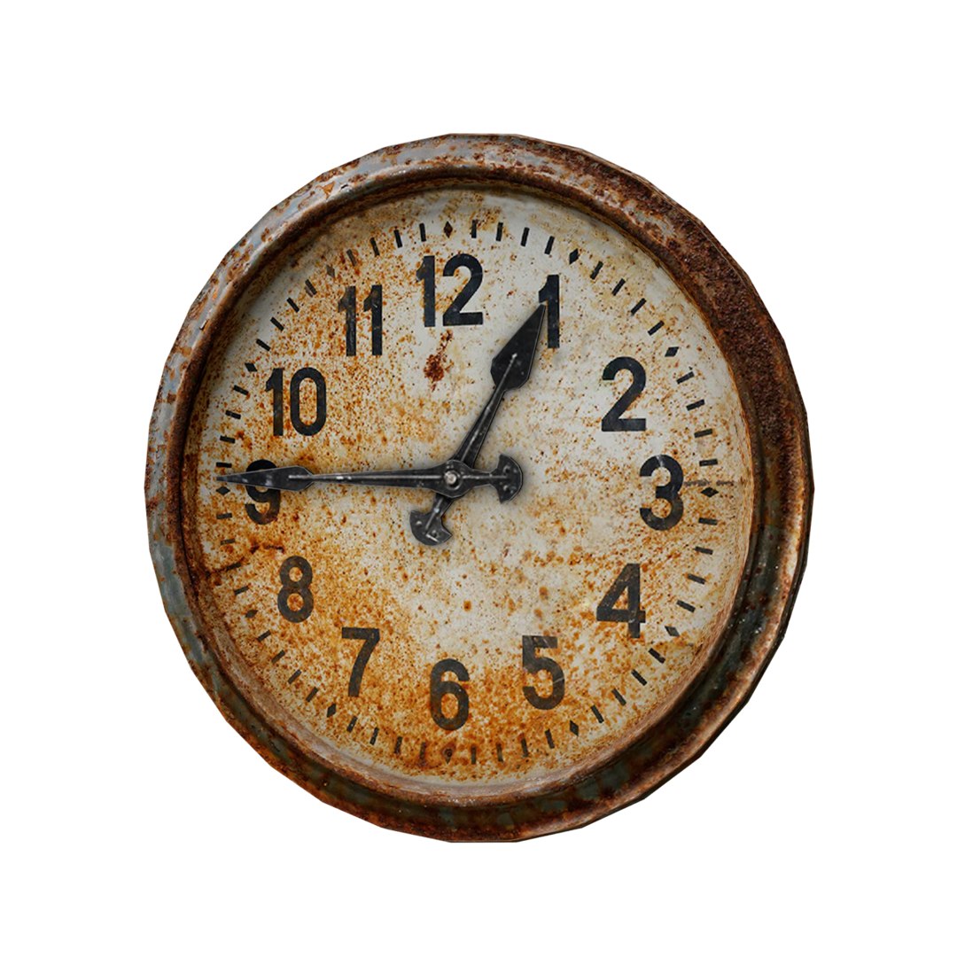 3D rusty old clock - TurboSquid 1539121