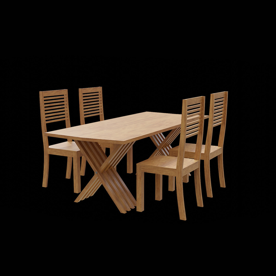 3D table set model - TurboSquid 1539353