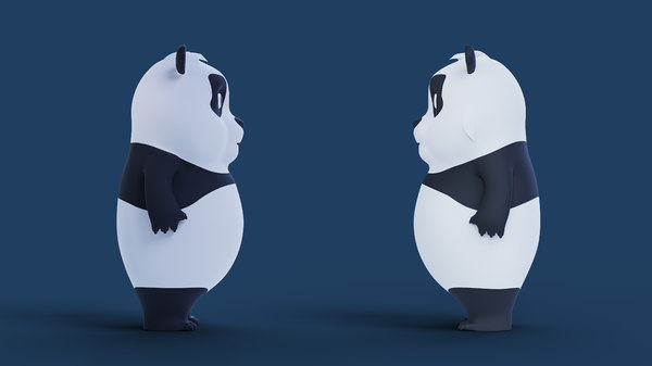 cartoon panda 3d model