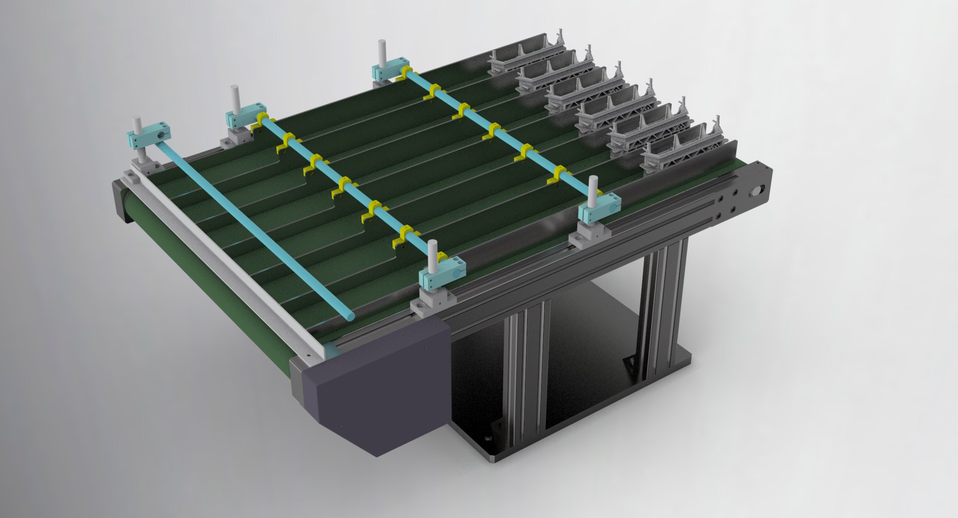 Split belt assembly line 3D model - TurboSquid 1539486