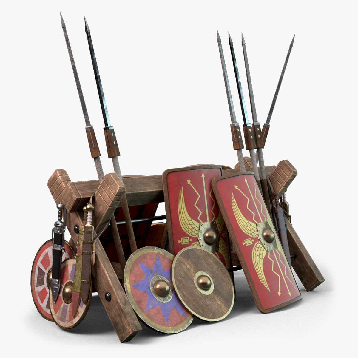 Roman legion weapon rack 3D - TurboSquid 1539665