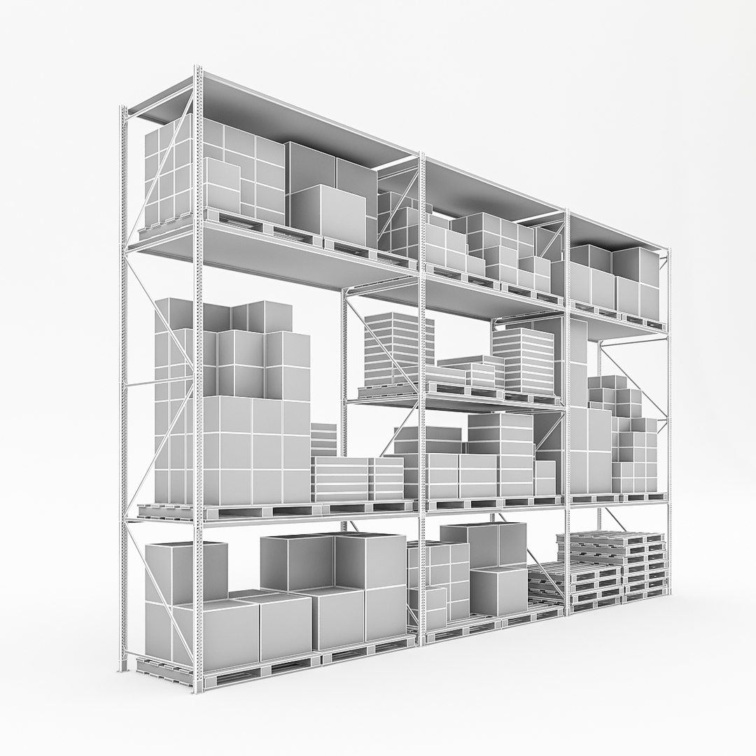 Warehouse rack 3D model - TurboSquid 1540309
