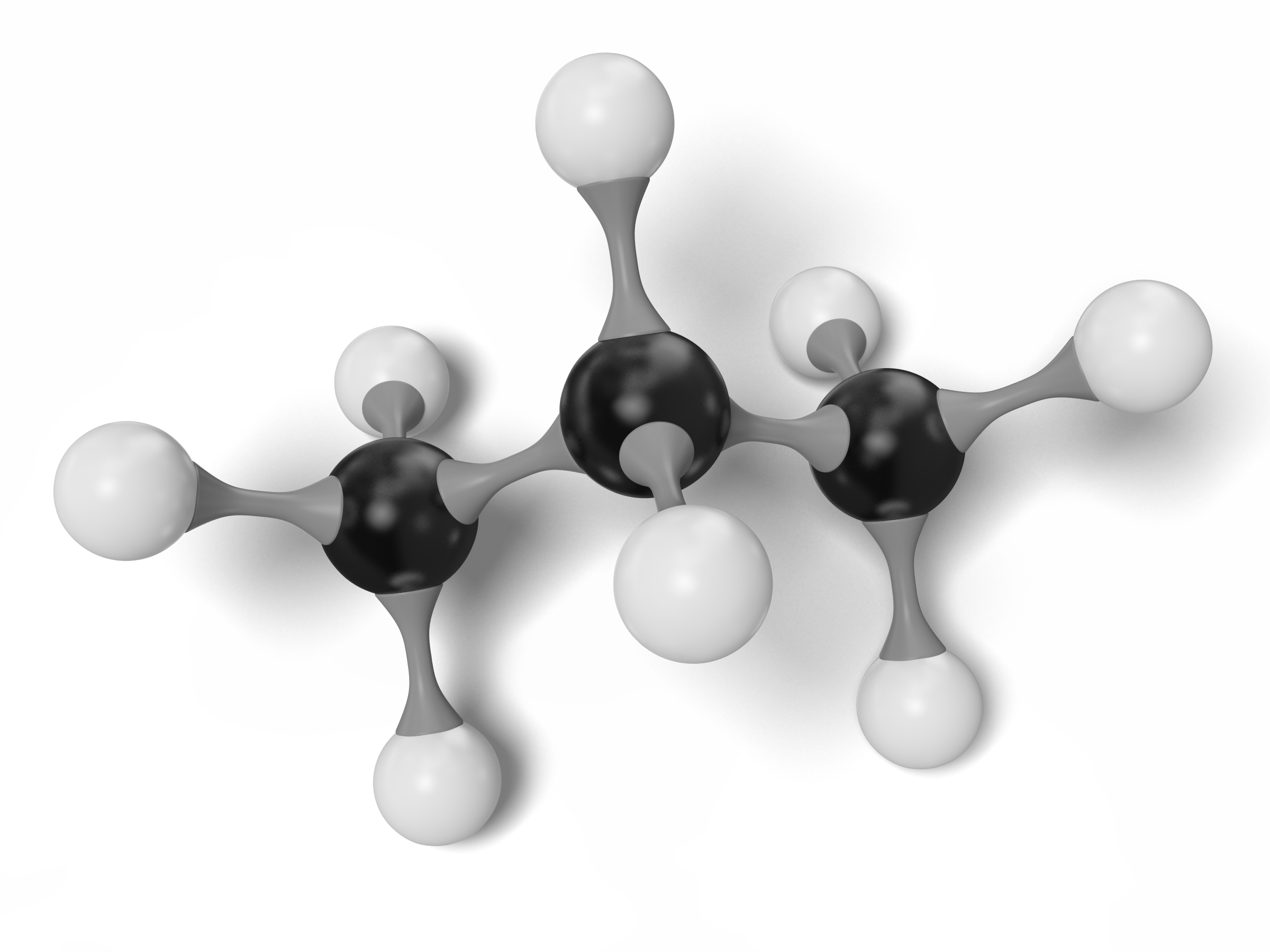 3D propane molecule c3h8 modeled model - TurboSquid 1540487