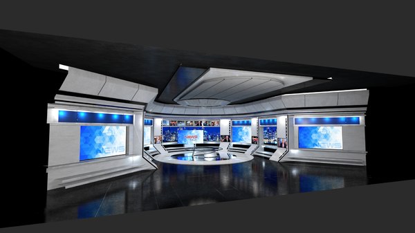 Virtual set news talk 3D model - TurboSquid 1540490