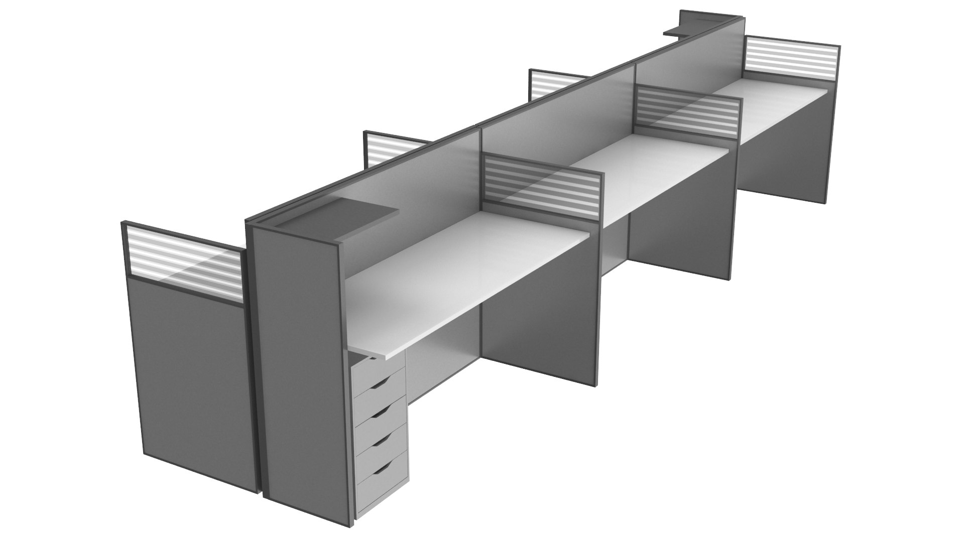 3D real office cubicle - TurboSquid 1540573