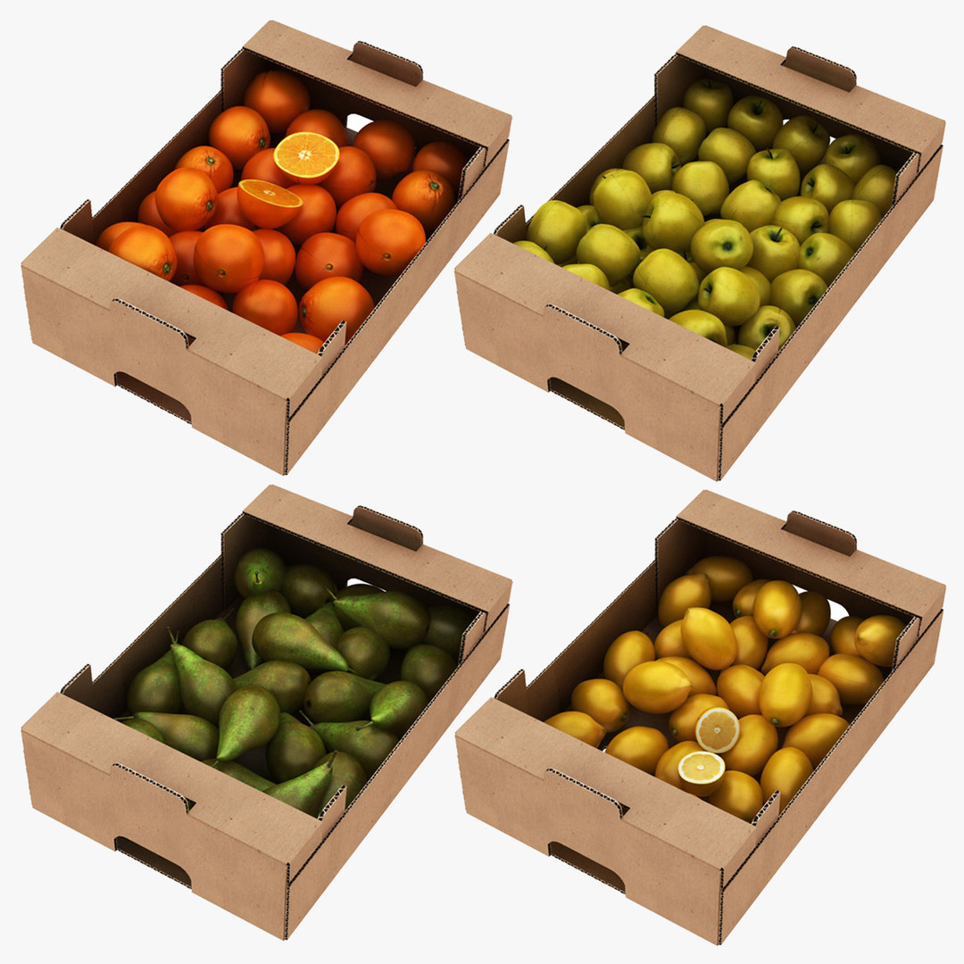 Fruit cardboard box 1 3D model - TurboSquid 1540594