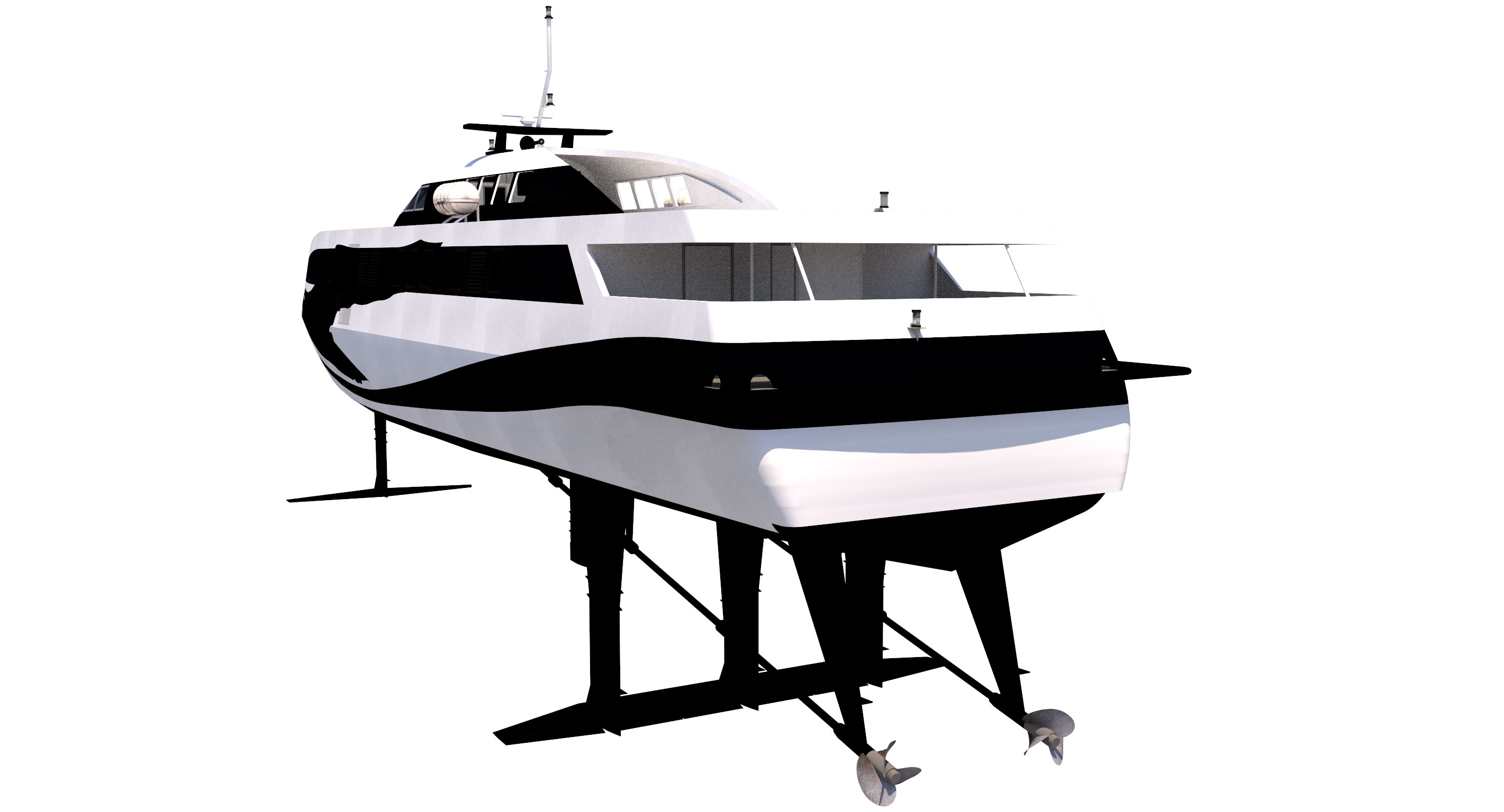 3D passenger hydrofoil boat model - TurboSquid 1534243