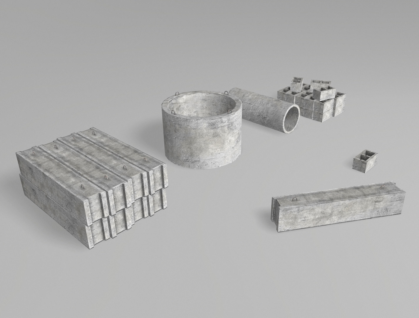 3D concrete props model - TurboSquid 1541247