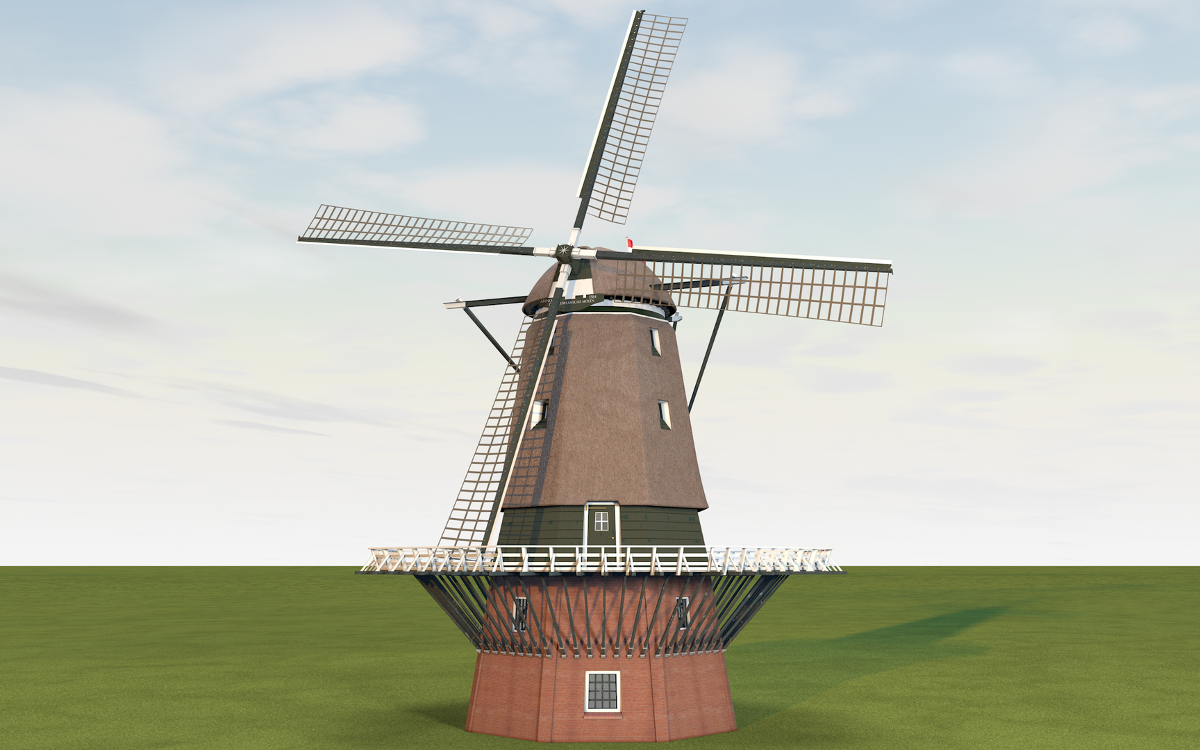 3D model realistic dutch windmill build - TurboSquid 1541284