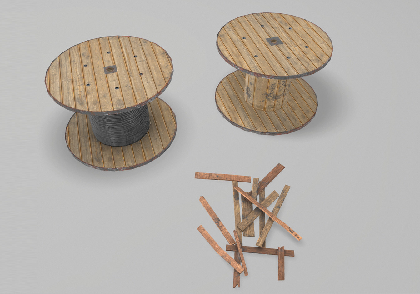 3D cable reels model - TurboSquid 1541252