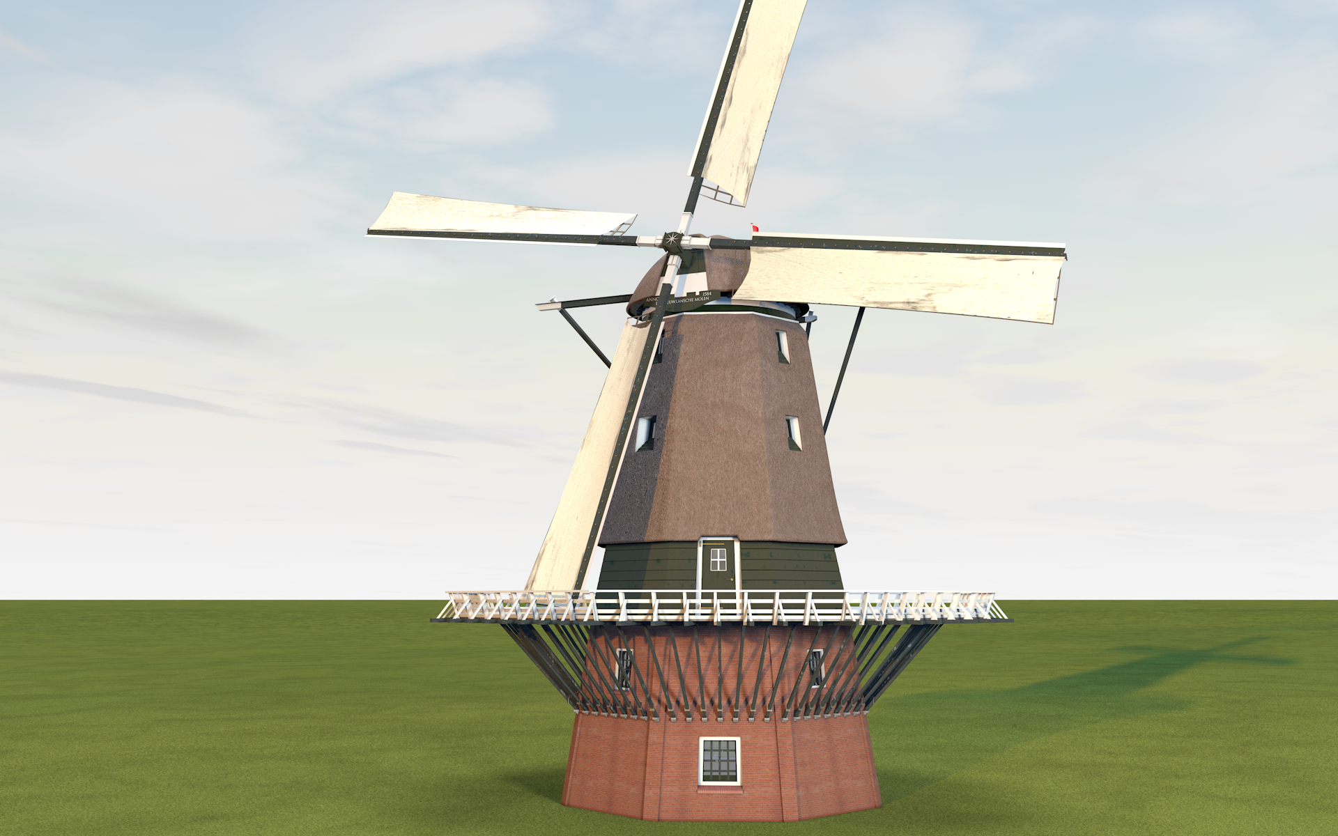 3D model realistic dutch windmill build - TurboSquid 1541284