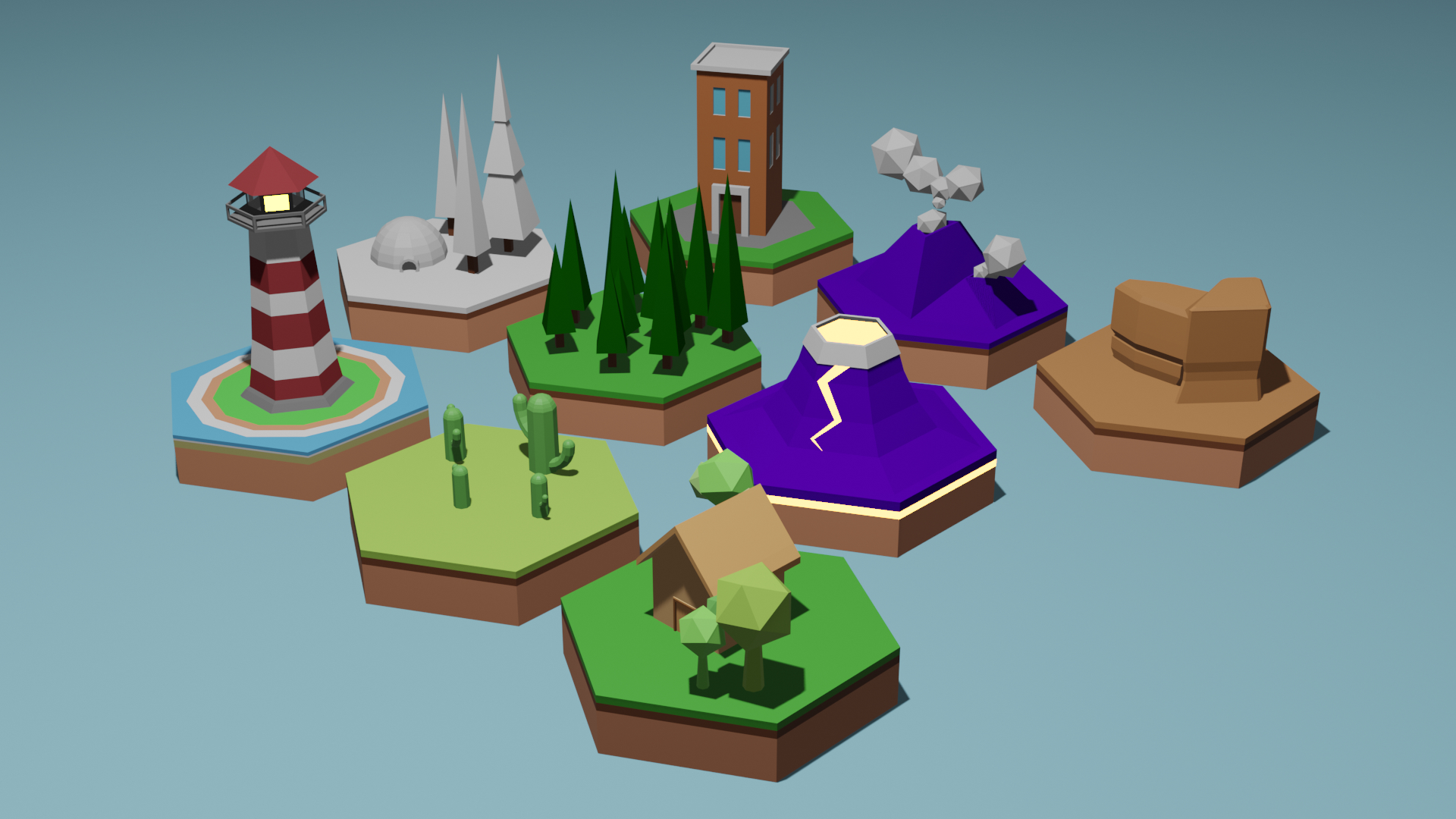 Cartoon low poly illustrations Modelo 3D - TurboSquid 1541387