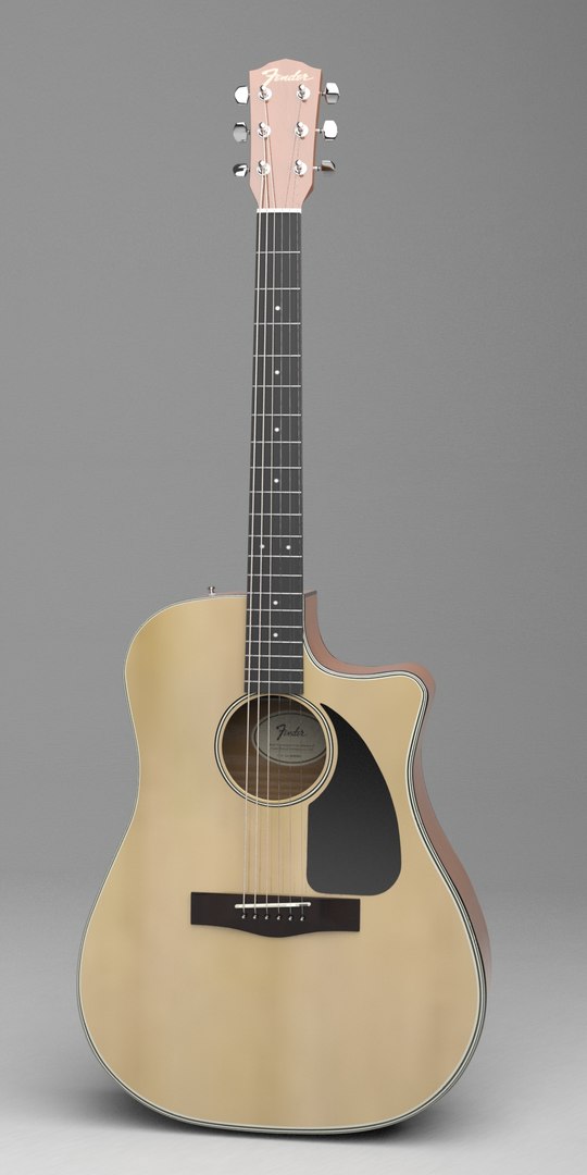 Fender dreadnought acoustic guitar 3D model - TurboSquid 1541584