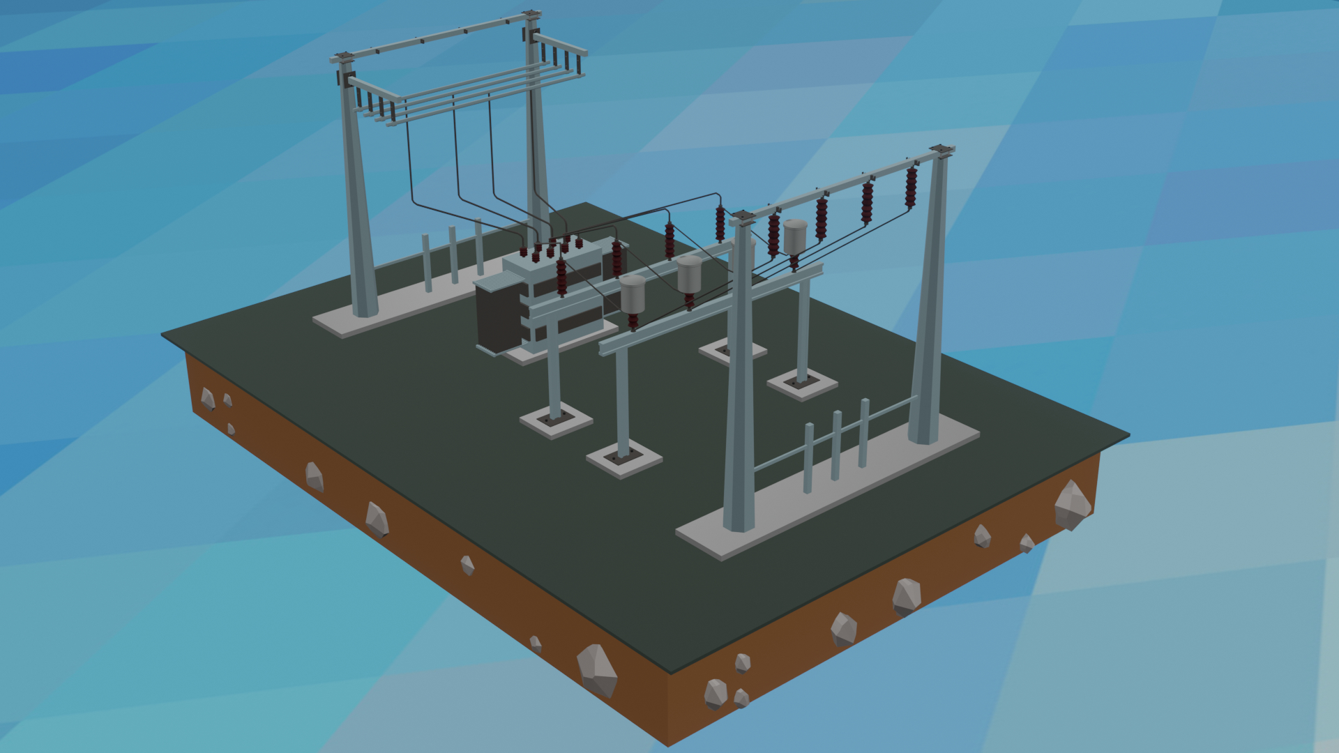 Electrical substation 3D model - TurboSquid 1542122
