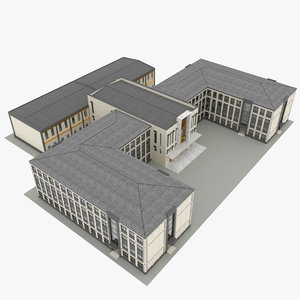 school football stadium track 3d model