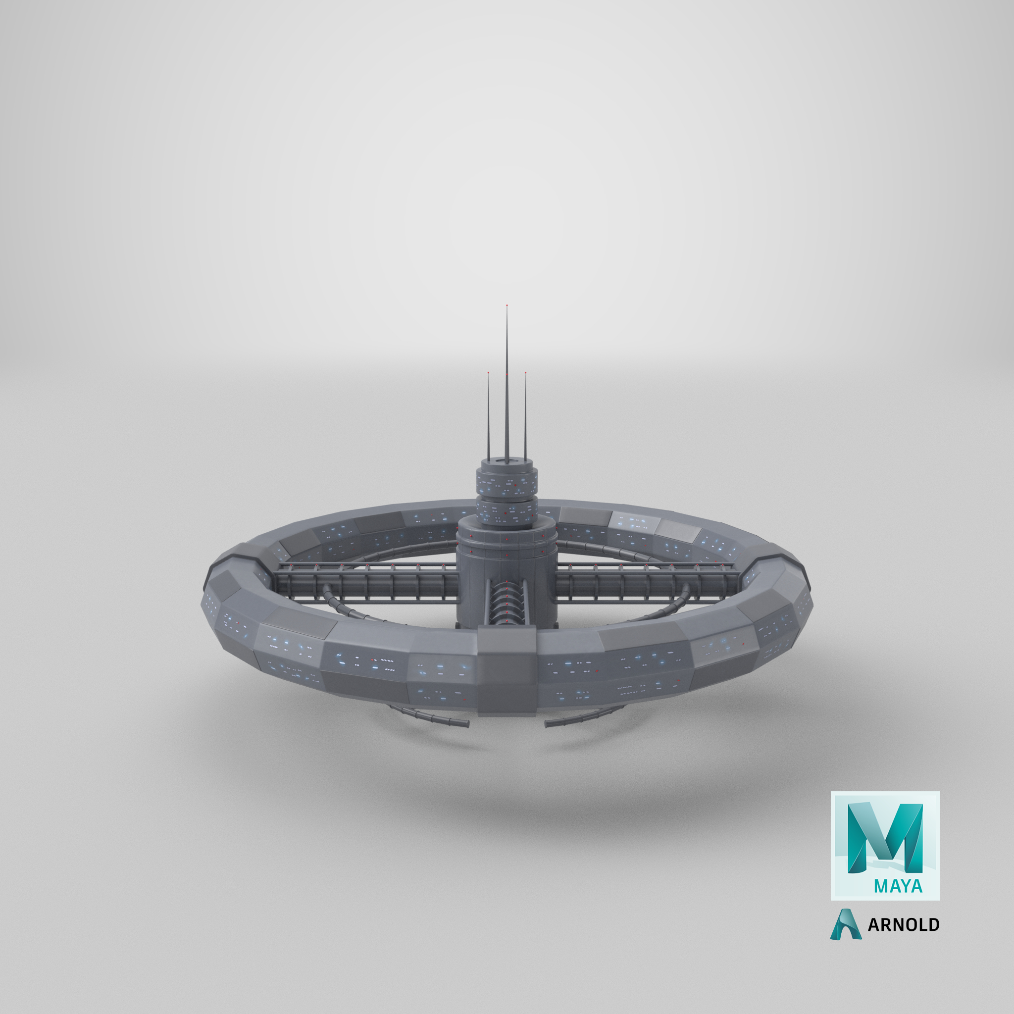 Circular space station 3D model - TurboSquid 1541770