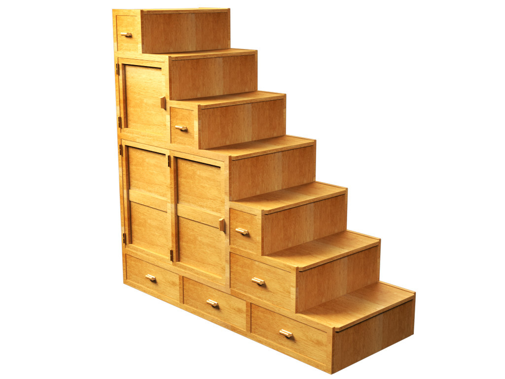 Stair cabinet tansu 3D model - TurboSquid 1542350
