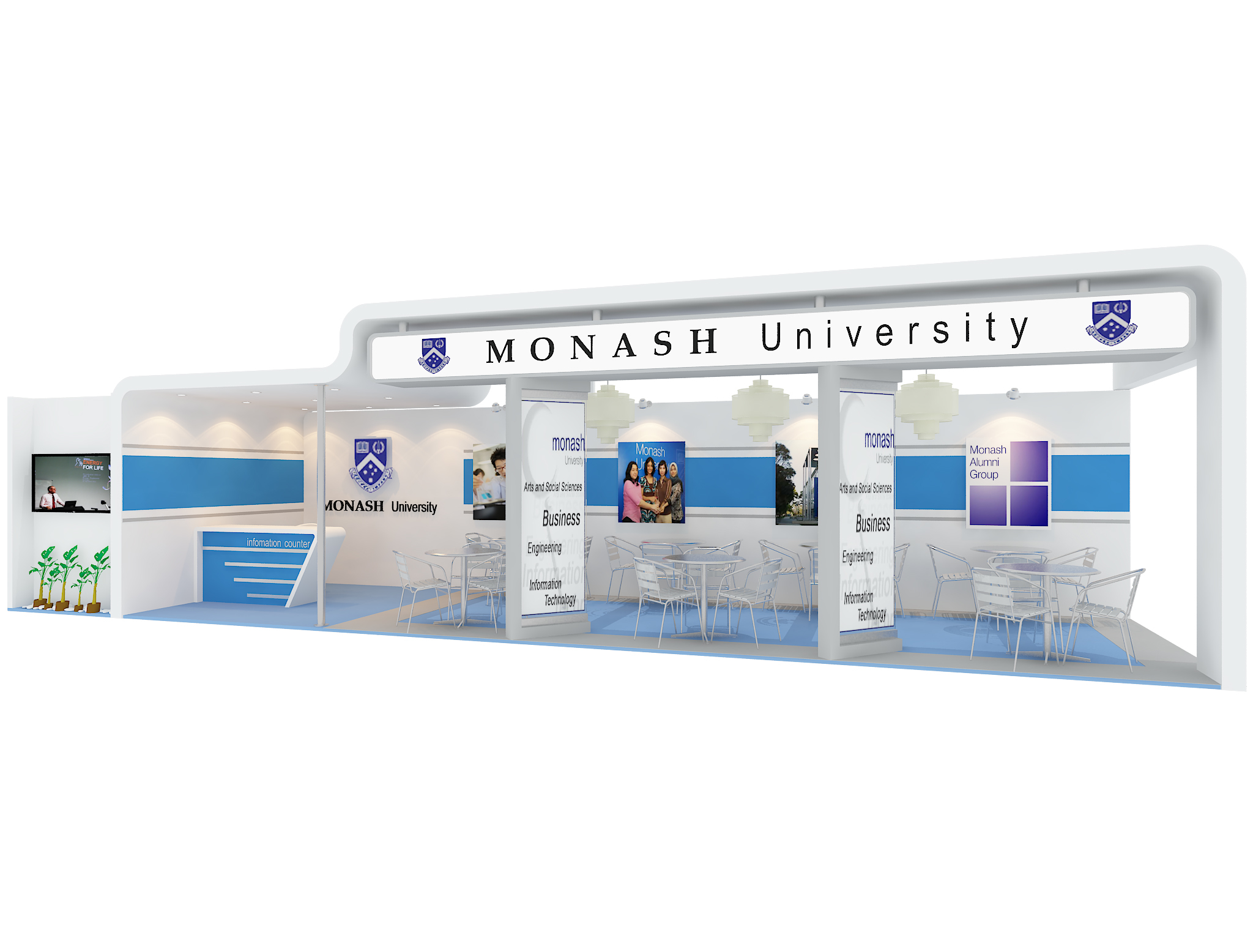 Monash University 전시회 3x12 부스 3D 모델 - TurboSquid 1542678