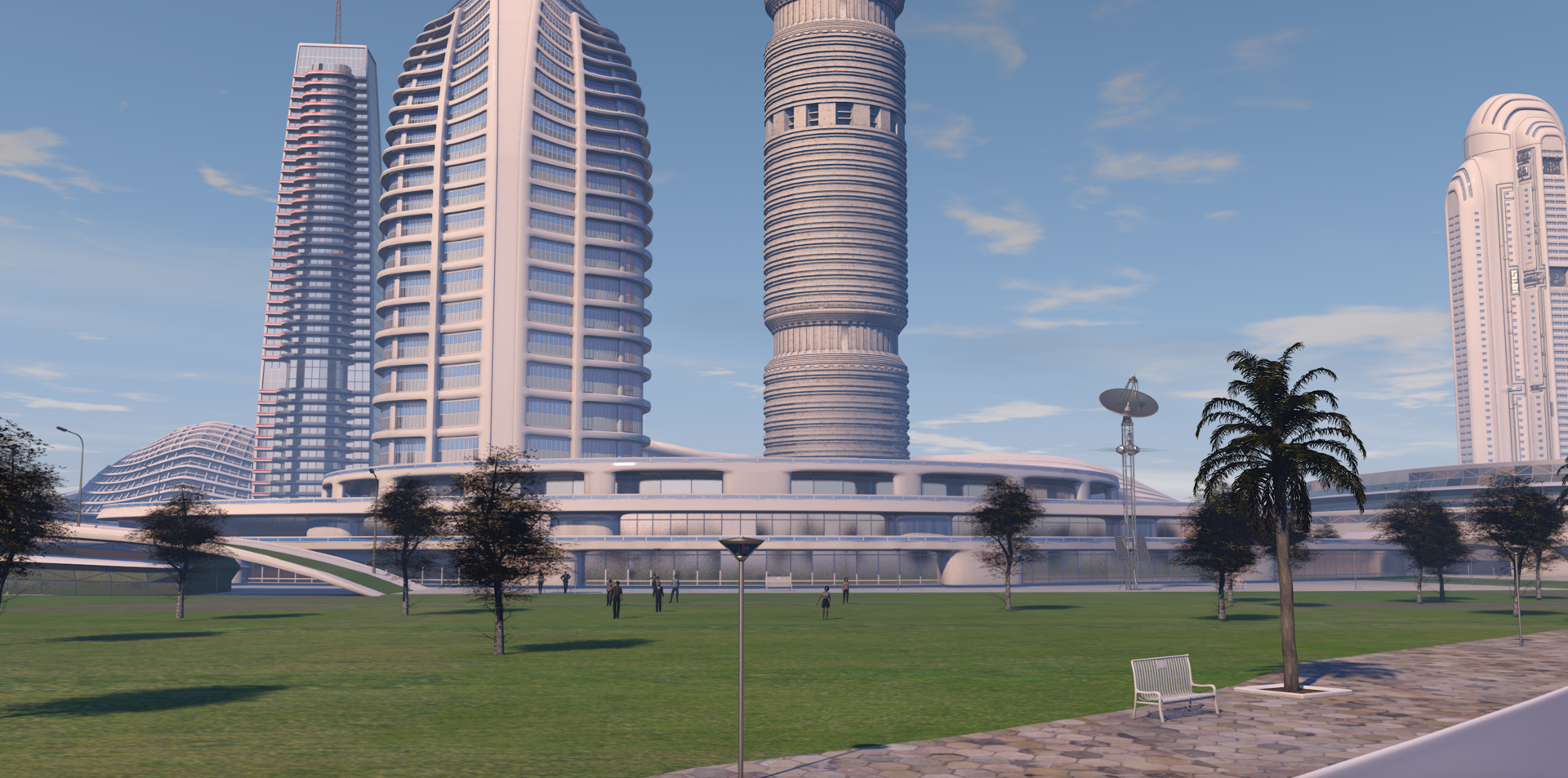 Center futuristic city 3D model - TurboSquid 1542990