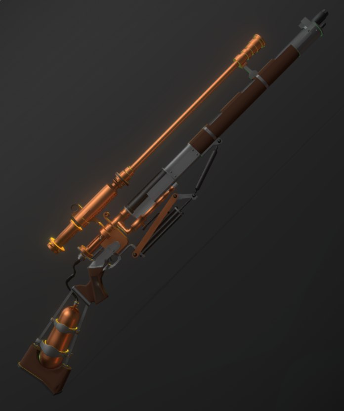 Steampunk rifle 3D - TurboSquid 1543036