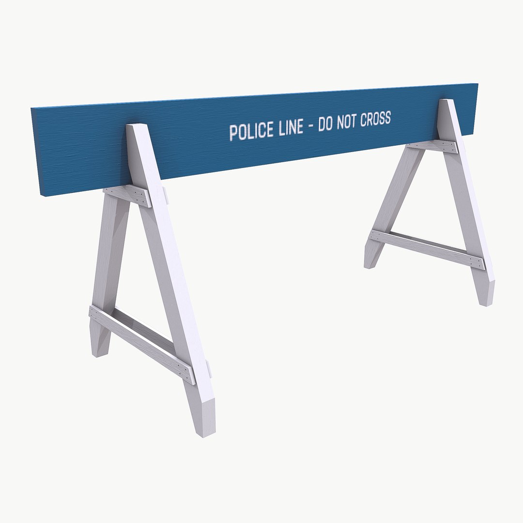3D police barrier road - TurboSquid 1543203