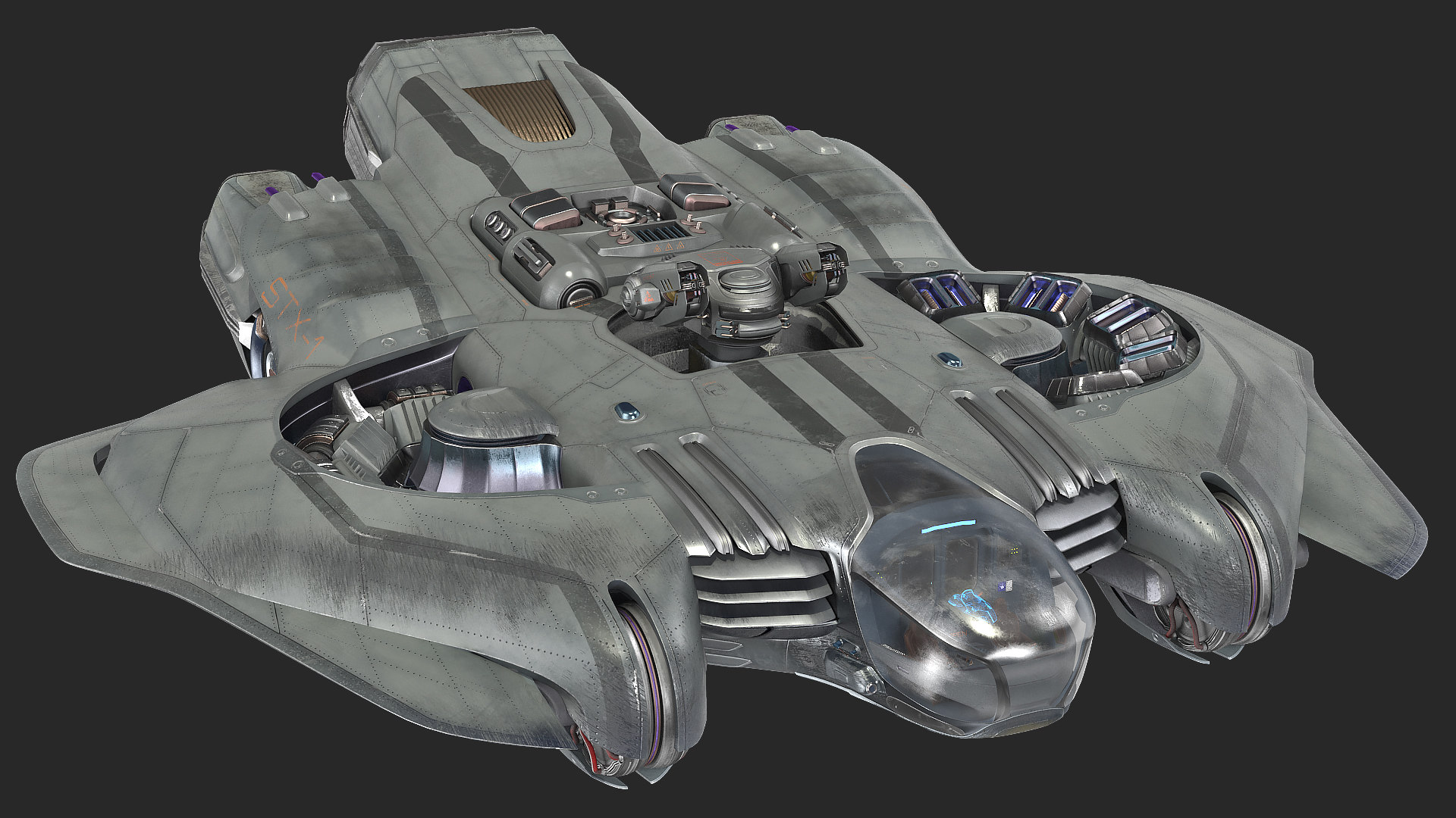3D sci-fi dropship rigged ship model - TurboSquid 1543355
