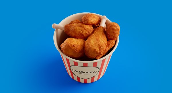 Cartoon chicken bucket model - TurboSquid 1543543