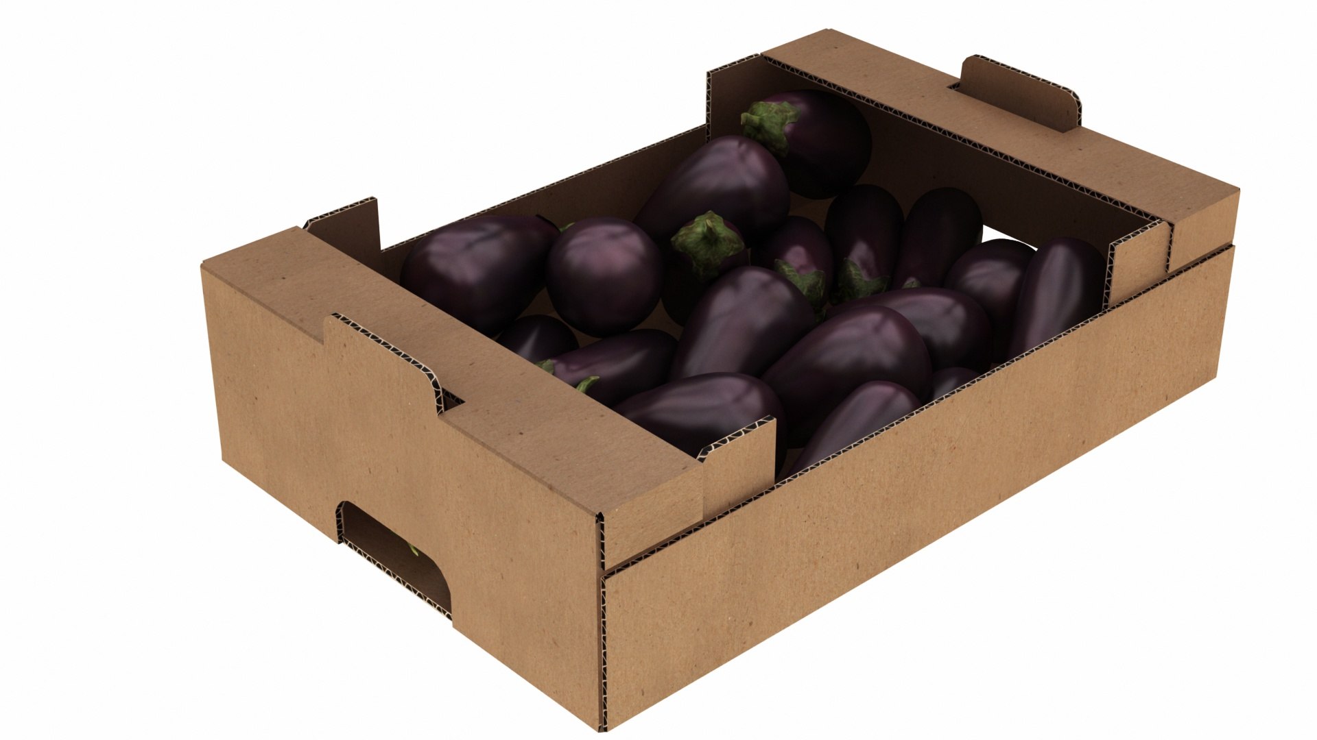 Fruit cardboard box eggplant 3D model - TurboSquid 1543857