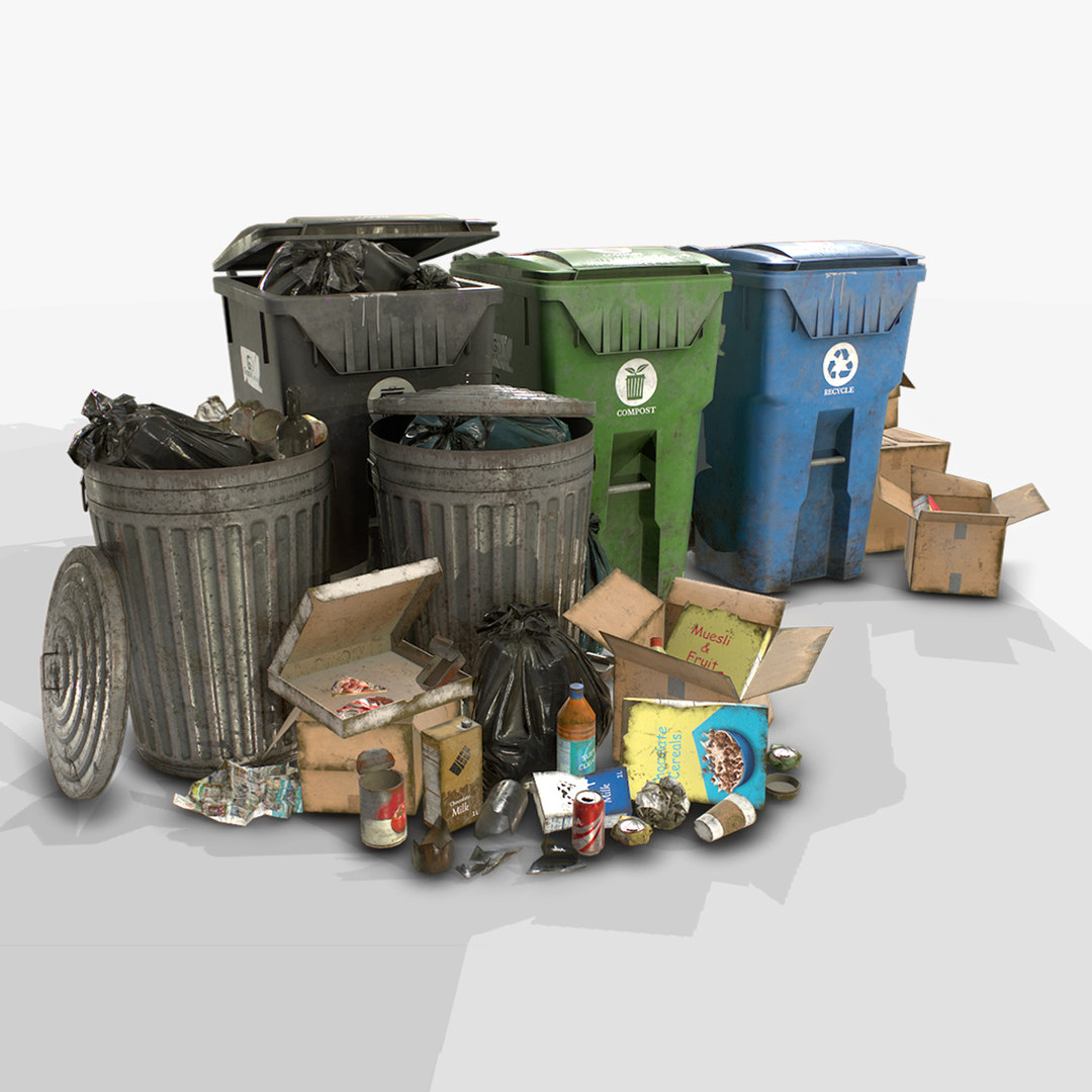 Pack urban trash 2 3D model - TurboSquid 1543980