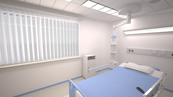 3D model hospital bed ward scene - TurboSquid 1544275