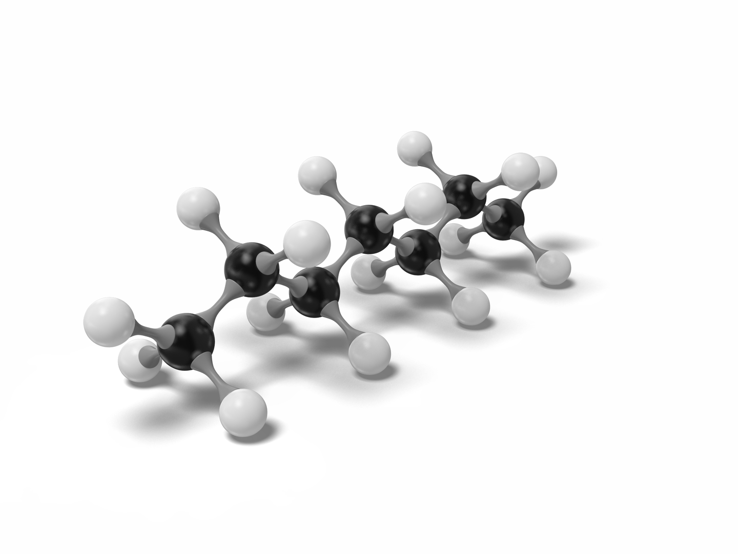 3D heptane molecule c7h16 modeled model - TurboSquid 1540931