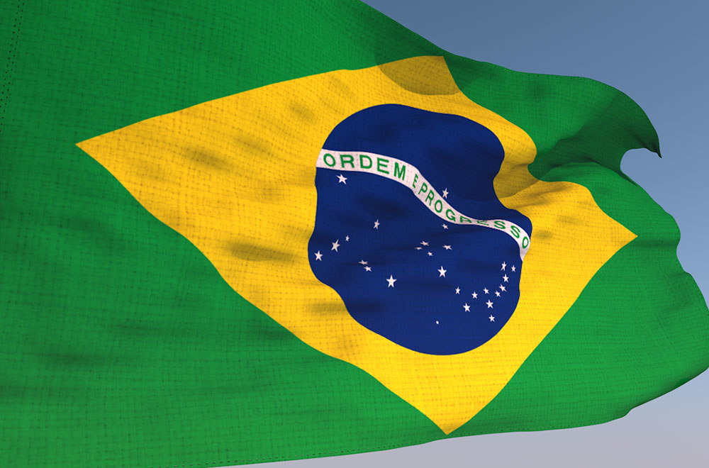 3D model brazilian waving flag animation - TurboSquid 1544405