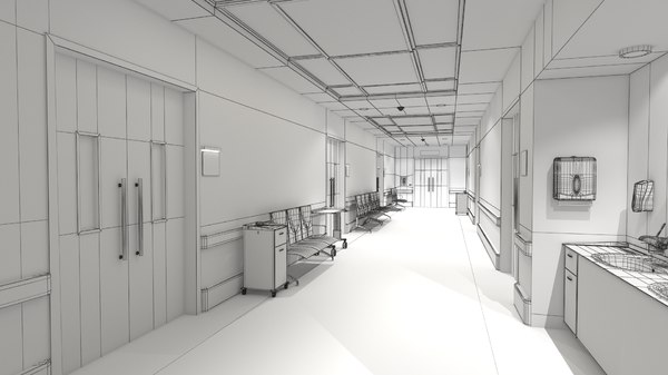 3D model hospital hallway - TurboSquid 1179075