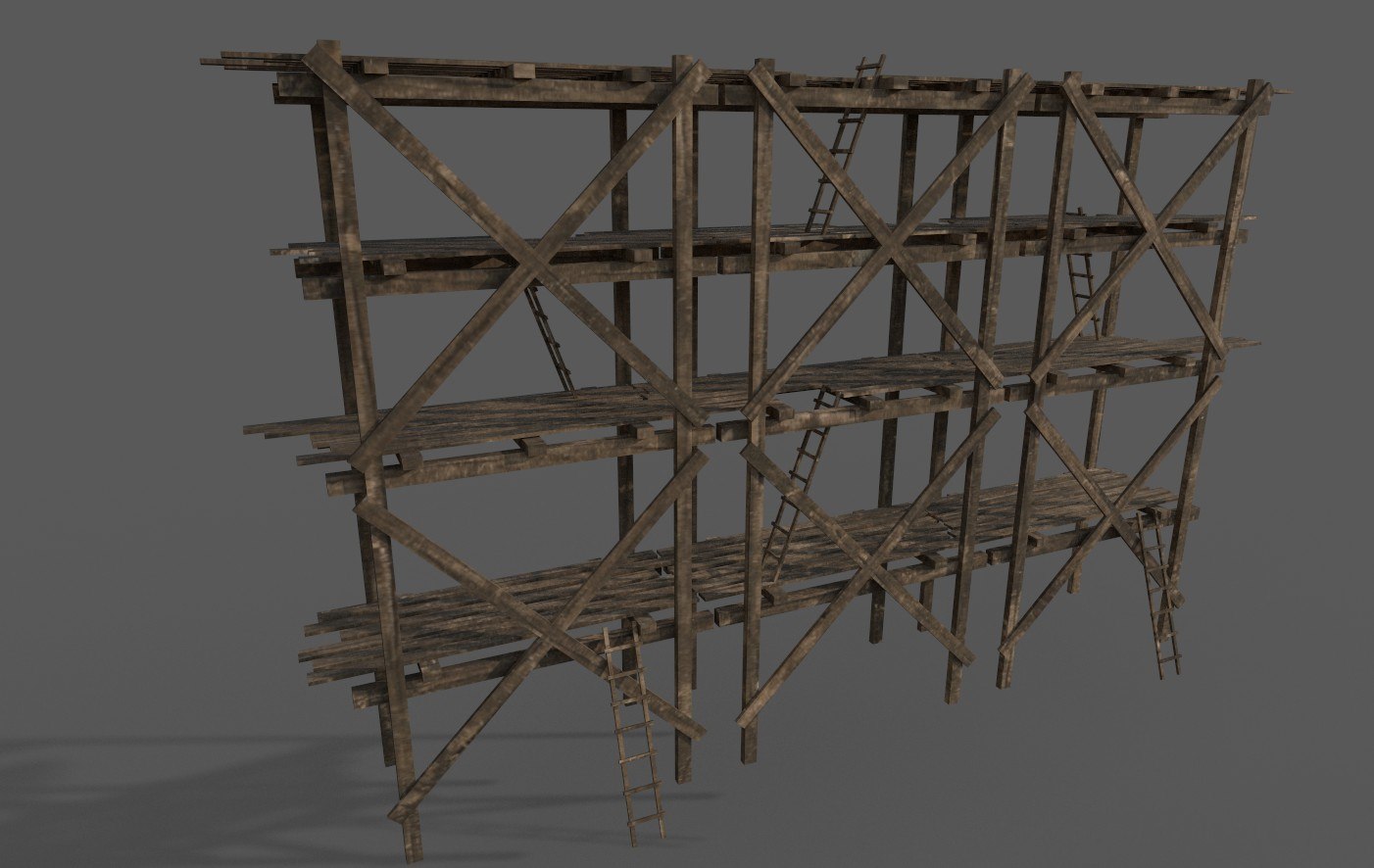 3D wood scaffolding model - TurboSquid 1544800