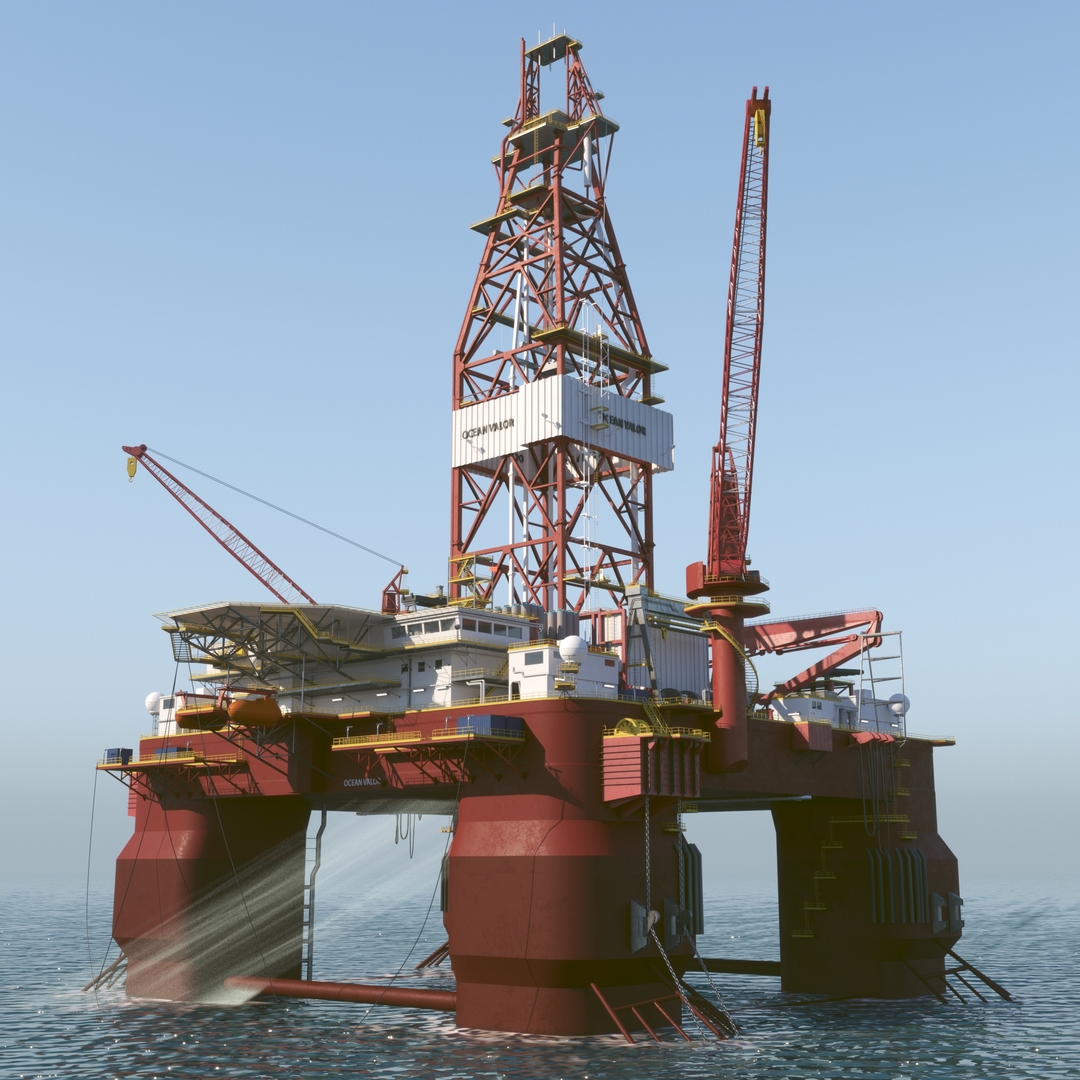 offshore oil rig platform 3d fbx