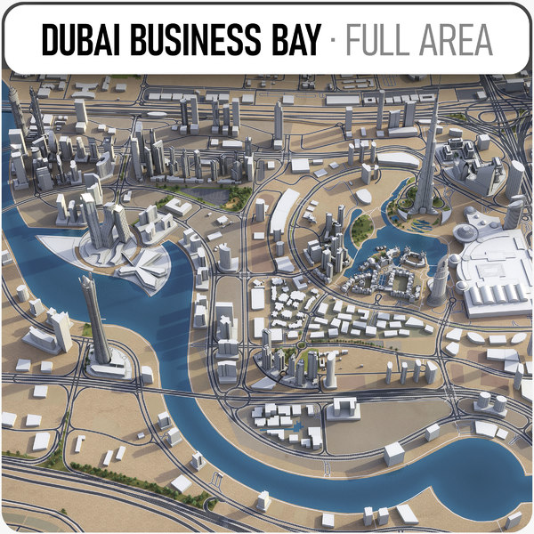 Dubai business bay area 3D model - TurboSquid 1545144