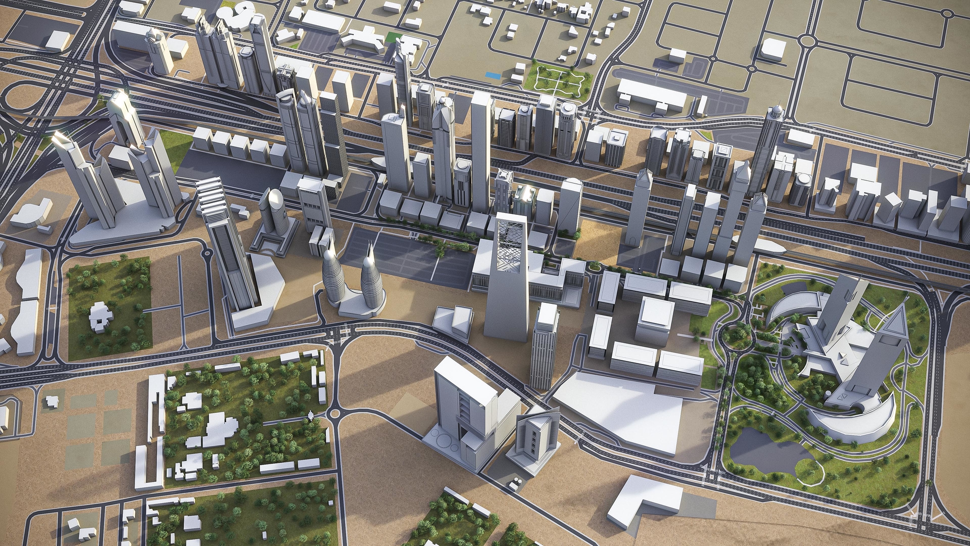 Dubai business bay area 3D model - TurboSquid 1545144