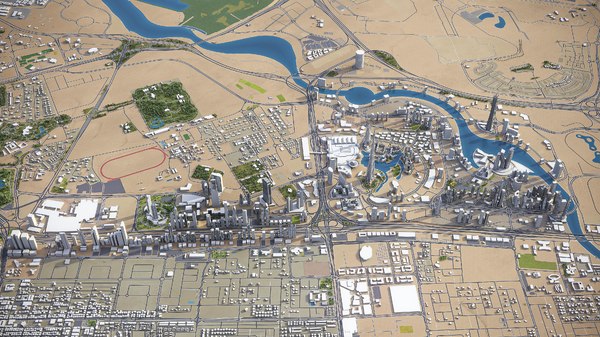 Dubai business bay area 3D model - TurboSquid 1545144
