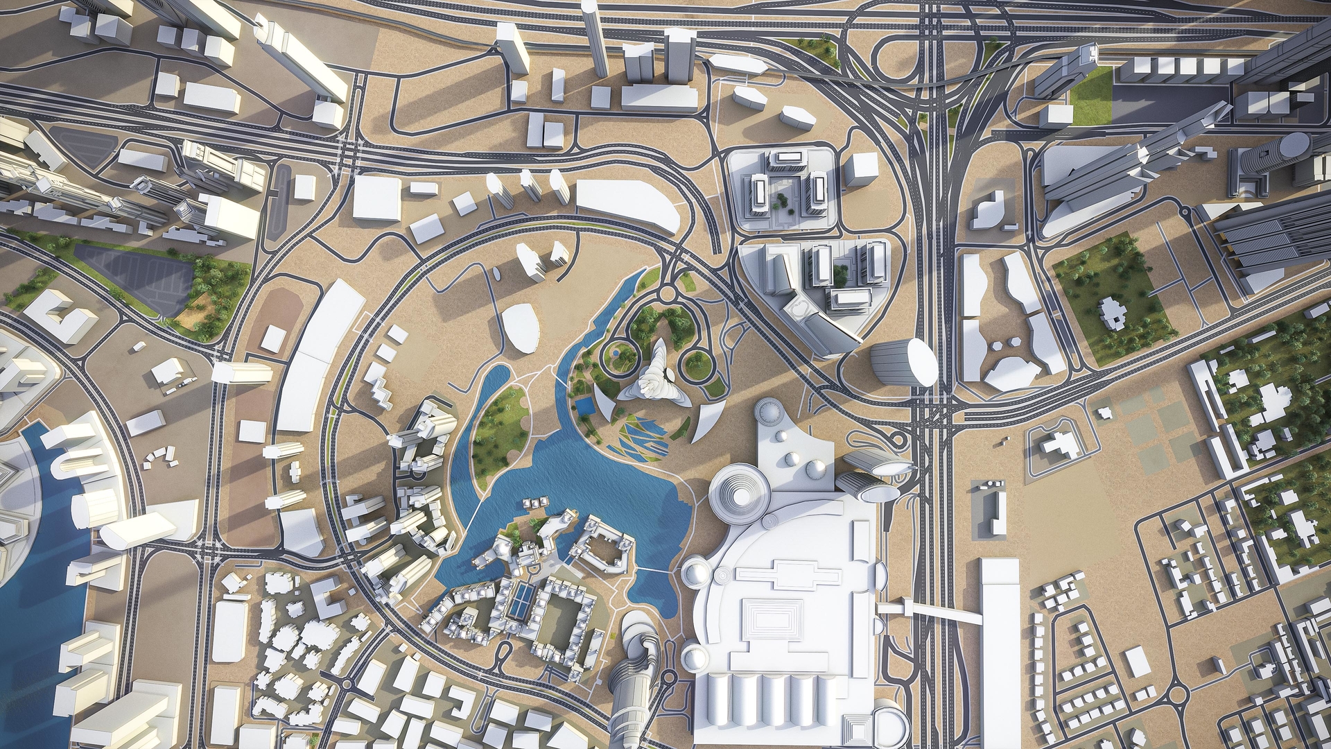 Dubai business bay area 3D model - TurboSquid 1545144