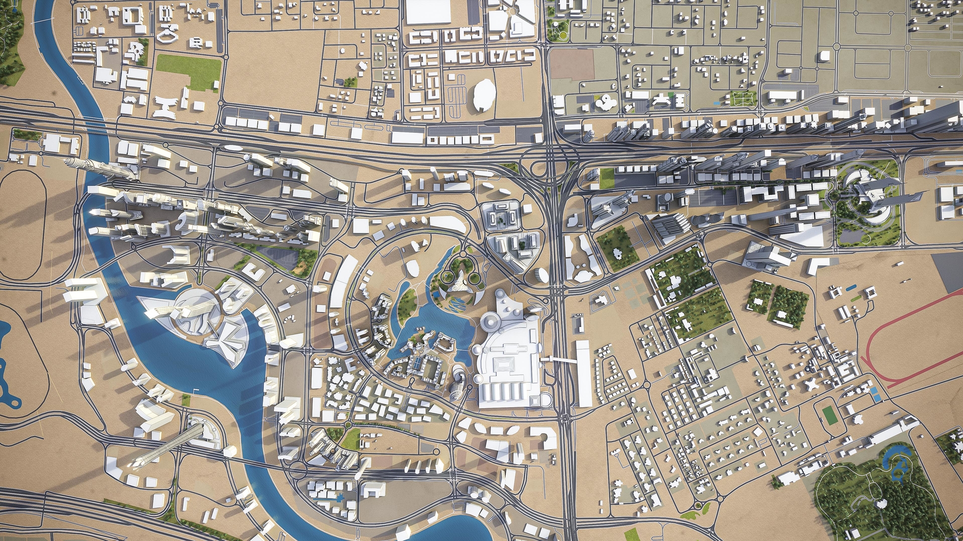 Dubai business bay area 3D model - TurboSquid 1545144