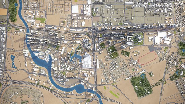 Dubai business bay area 3D model - TurboSquid 1545144
