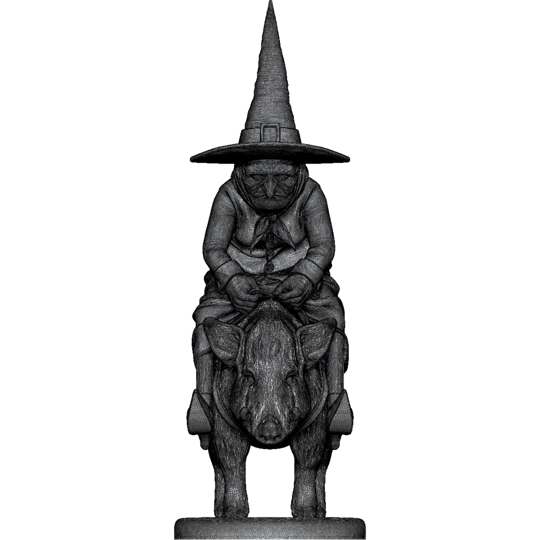 Witch ride pig print 3D model - TurboSquid 1534370