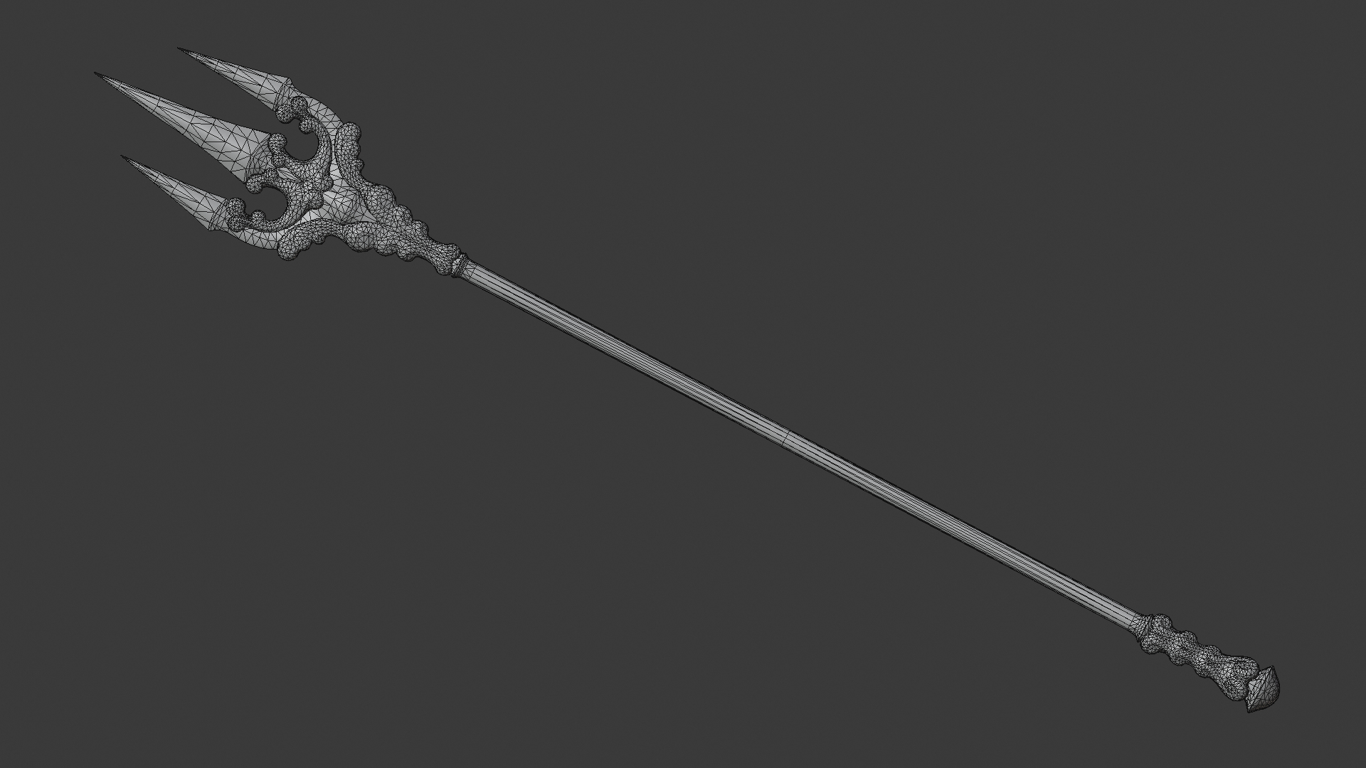 3D pbr fantasy trident oval - TurboSquid 1545461