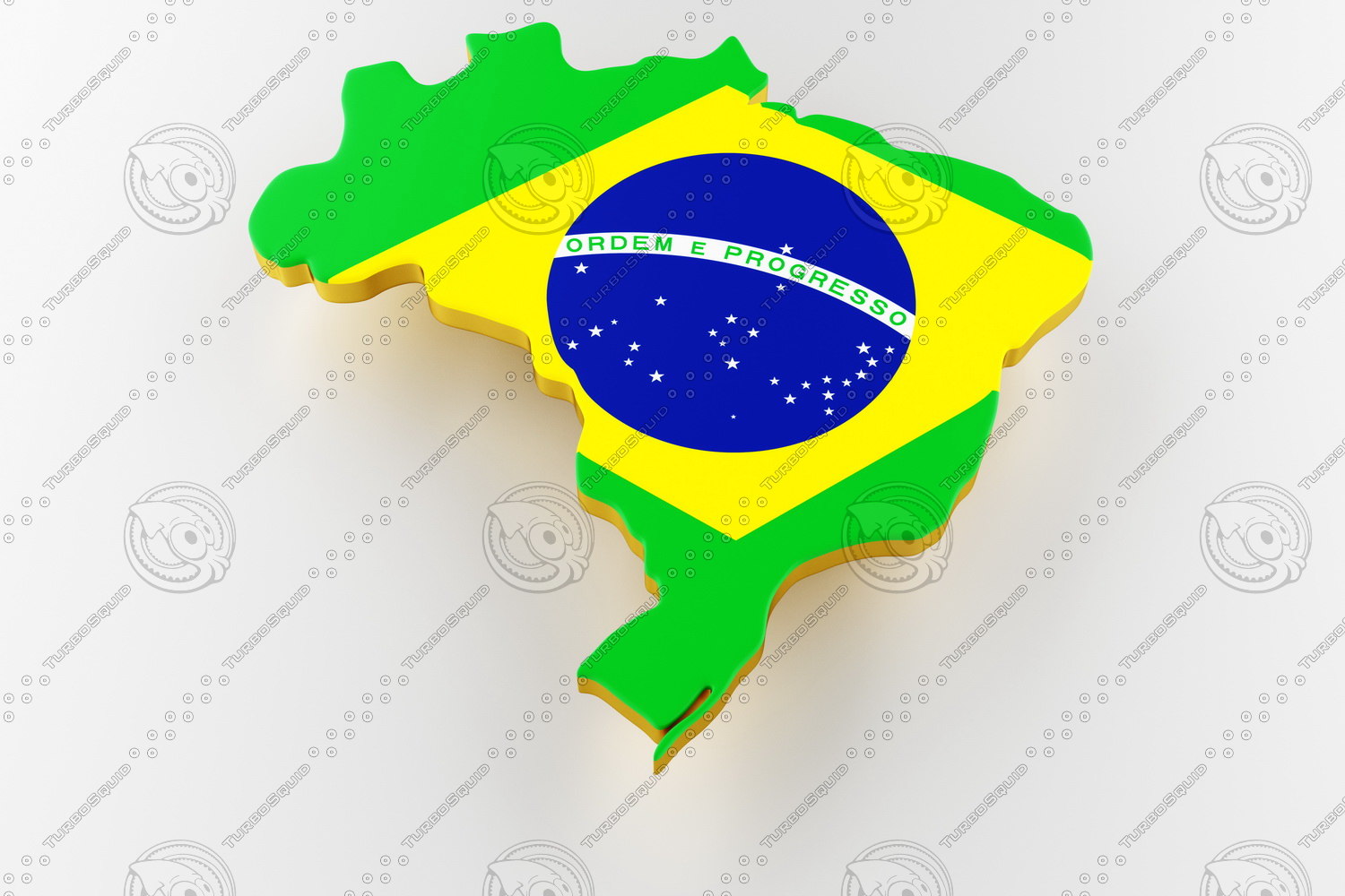 Brazil land border flag 3D model - TurboSquid 1538819