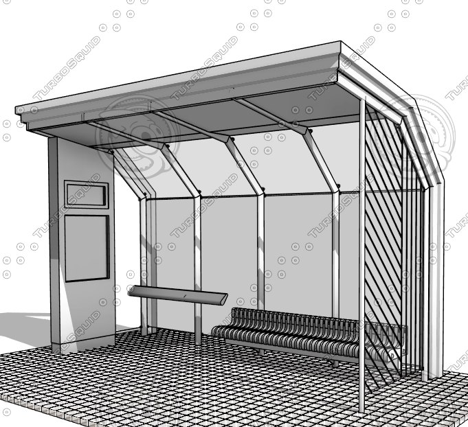 Bus stop 3D model - TurboSquid 1545588