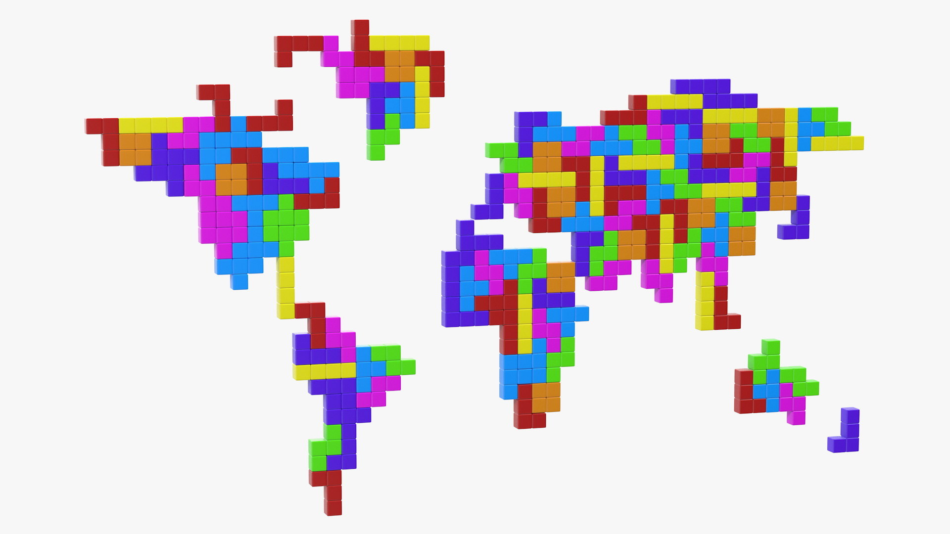 Tetris blocks world mapped model - TurboSquid 1545755