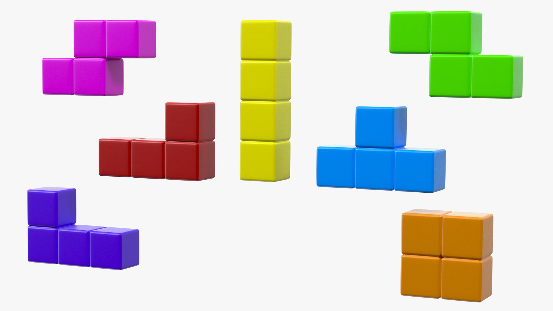Tetris bricks set 3D model - TurboSquid 1545707